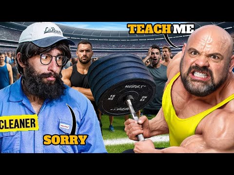 Fake Janitor HUMBLE bodybuilder in The gym prank 💪 - YouTube
