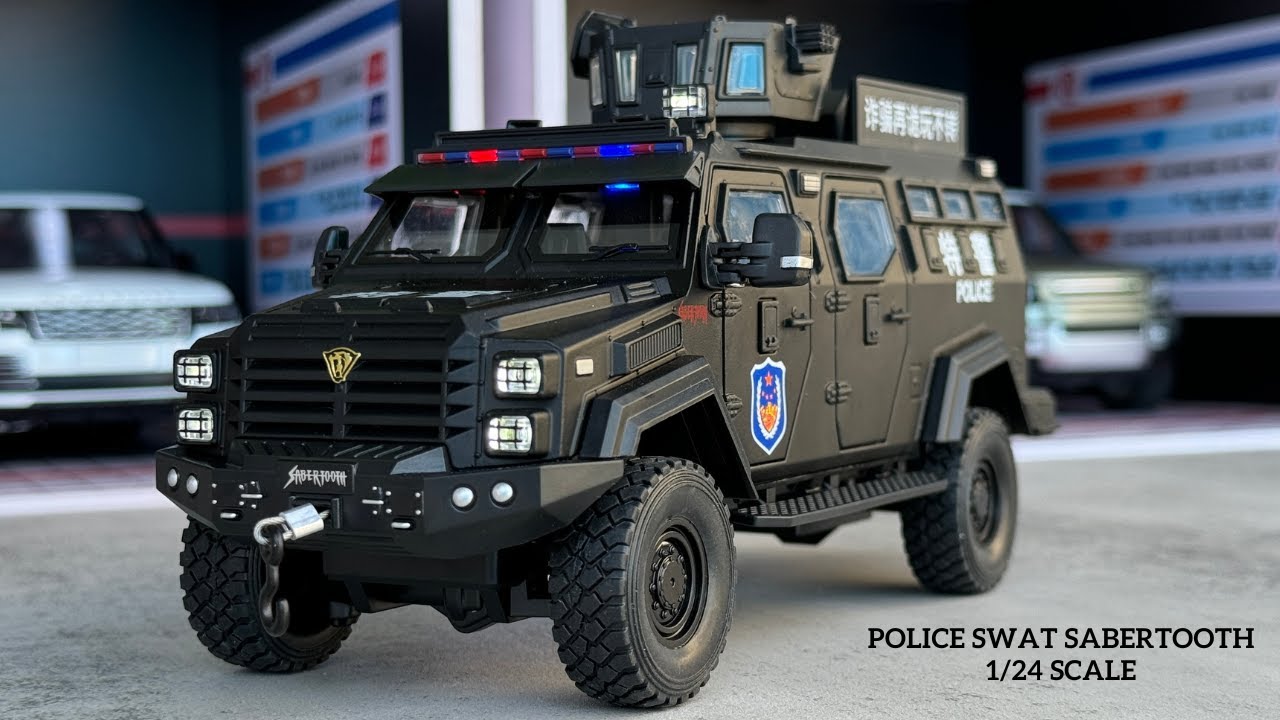 HD Miniature | Black Police SWAT Sabertooth 1/24 Scale Model - YouTube