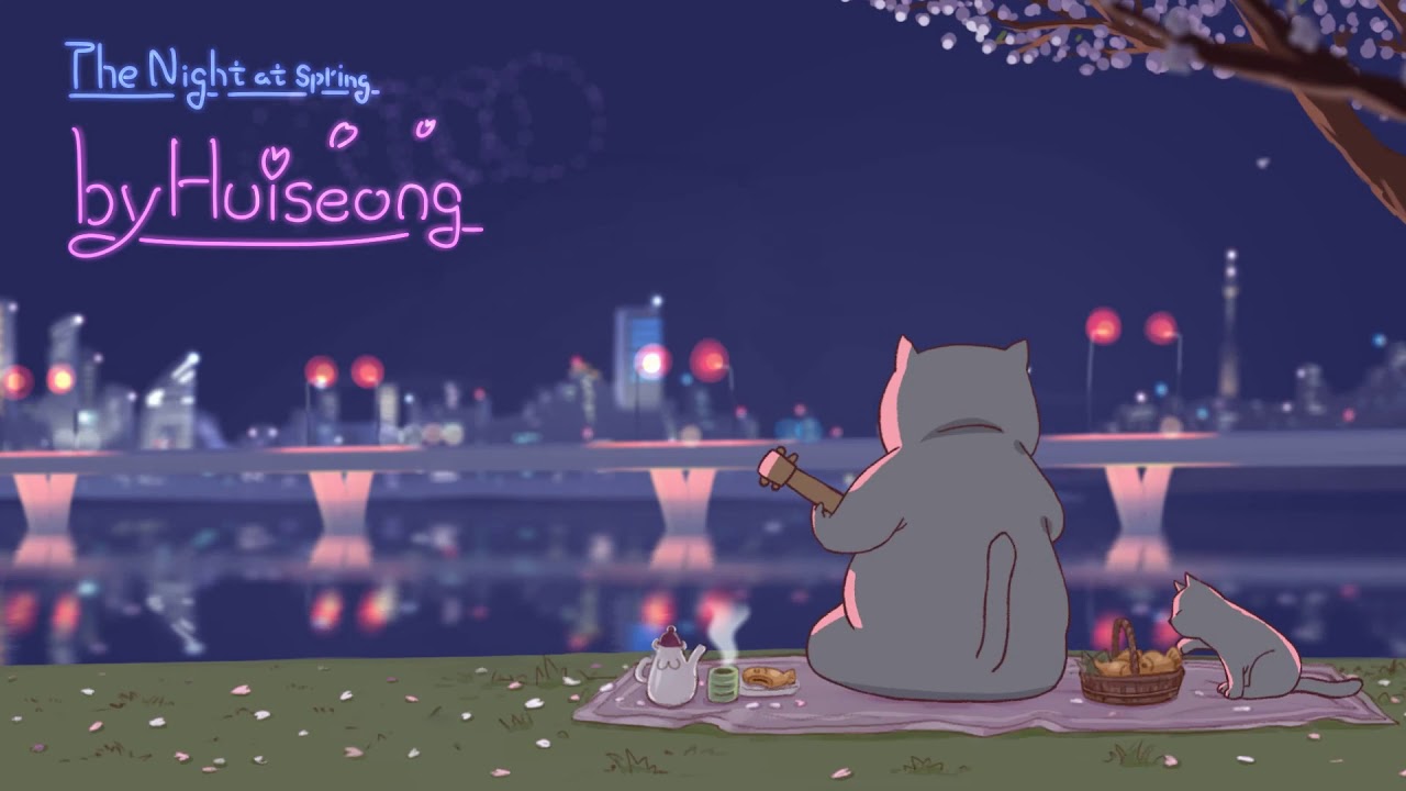 The Night at Spring [1Hour, Animation, Music, Relax, Peaceful, Sleep ...