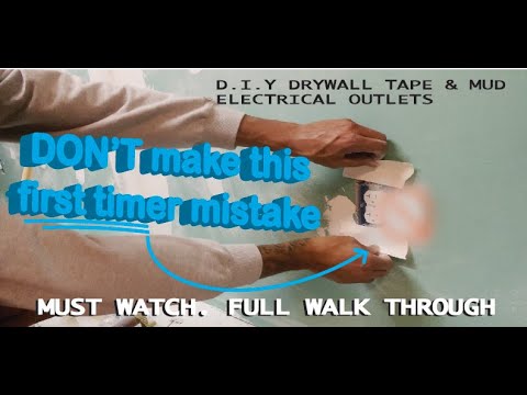 How to drywall tape & mud ELECTRICAL OUTLETS - YouTube