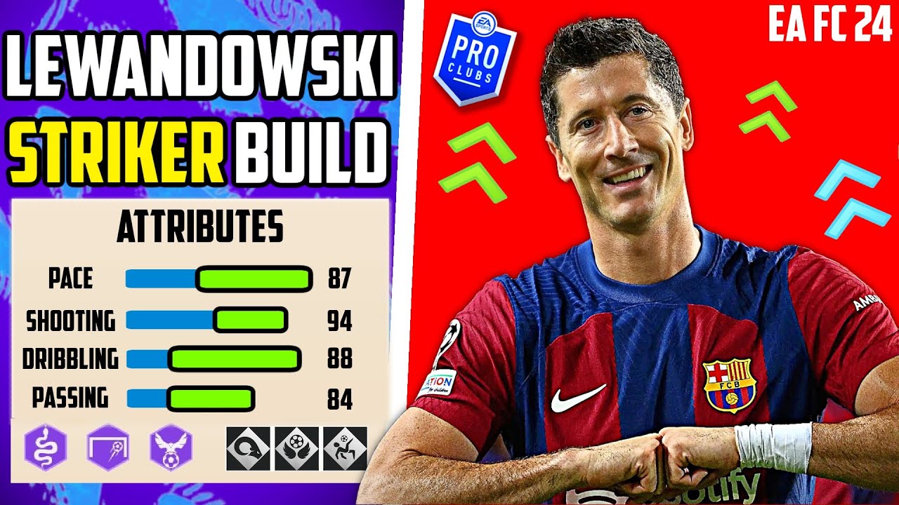THE *BROKEN* BEST COMPLETE STRIKER LEWANDOWSKI BUILD EA FC 24 Pro Clubs ...