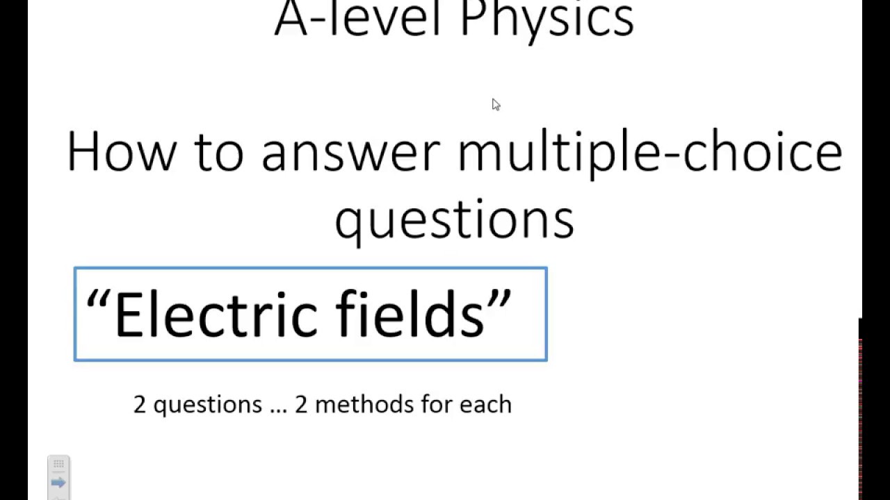 How to solve Multiple-choice - Electric fields - YouTube