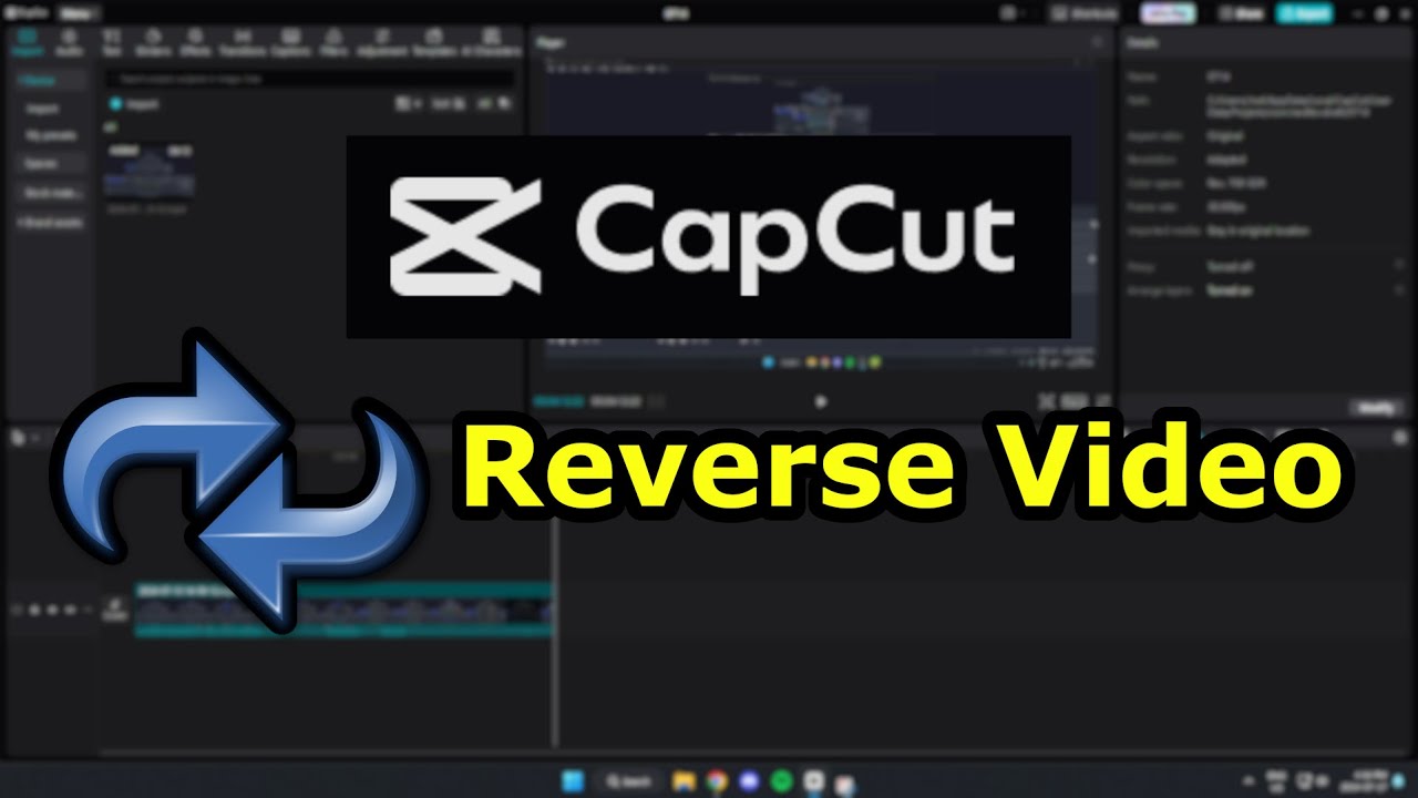 How To Reverse Video In CapCut PC (EASY) - YouTube