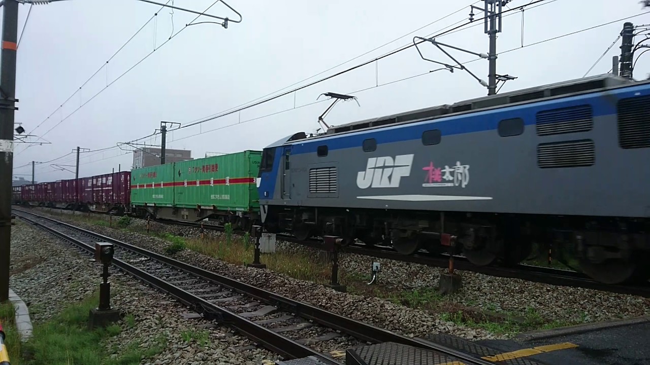 EF210-154 71ﾚ 旭川橋梁付近通過[ｺｷ110形コンテナ4両連結有り] - YouTube