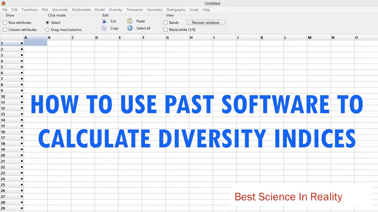 How to use Past software to determine diversity indices by Ssekajja ...