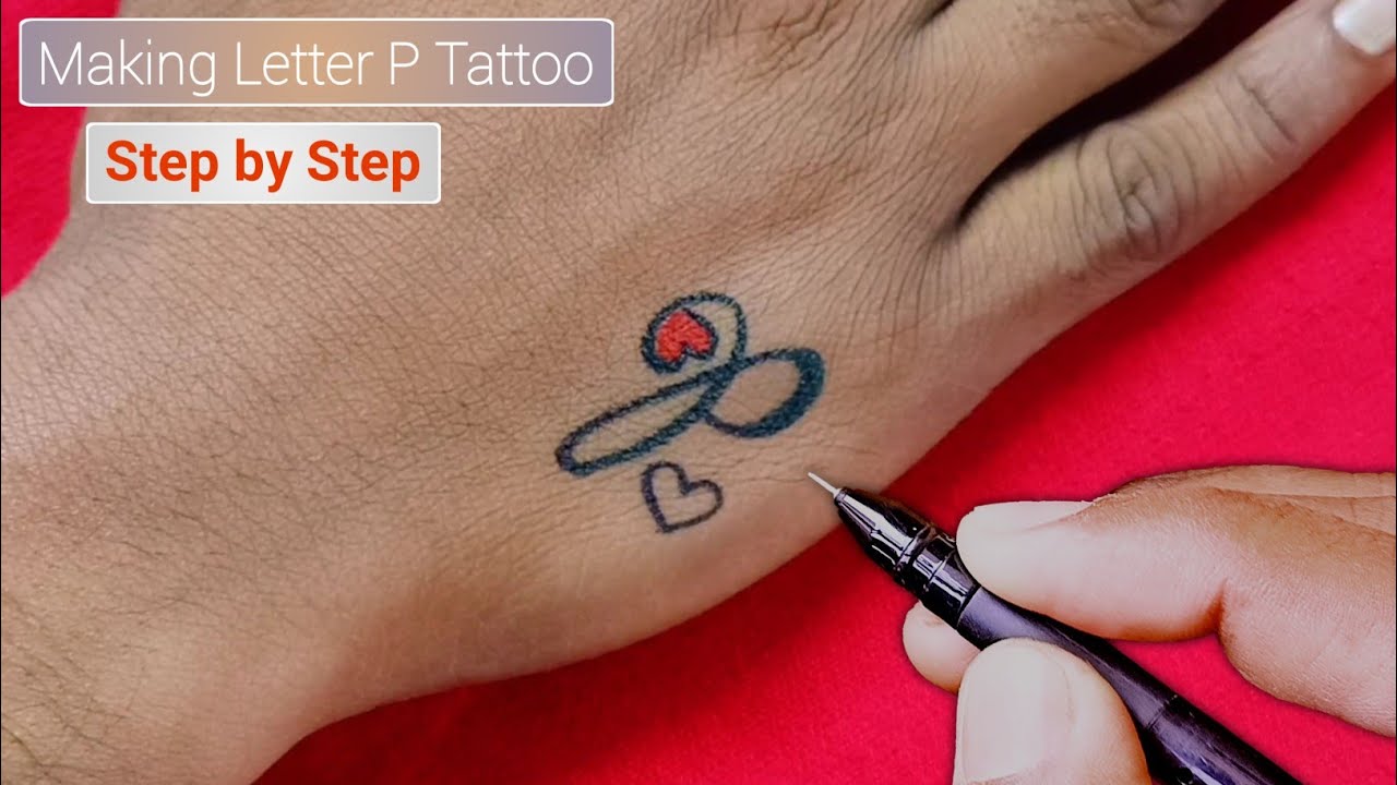 P letter tattoo design || letter p tatoo | p name tattoo / p tattoo ...