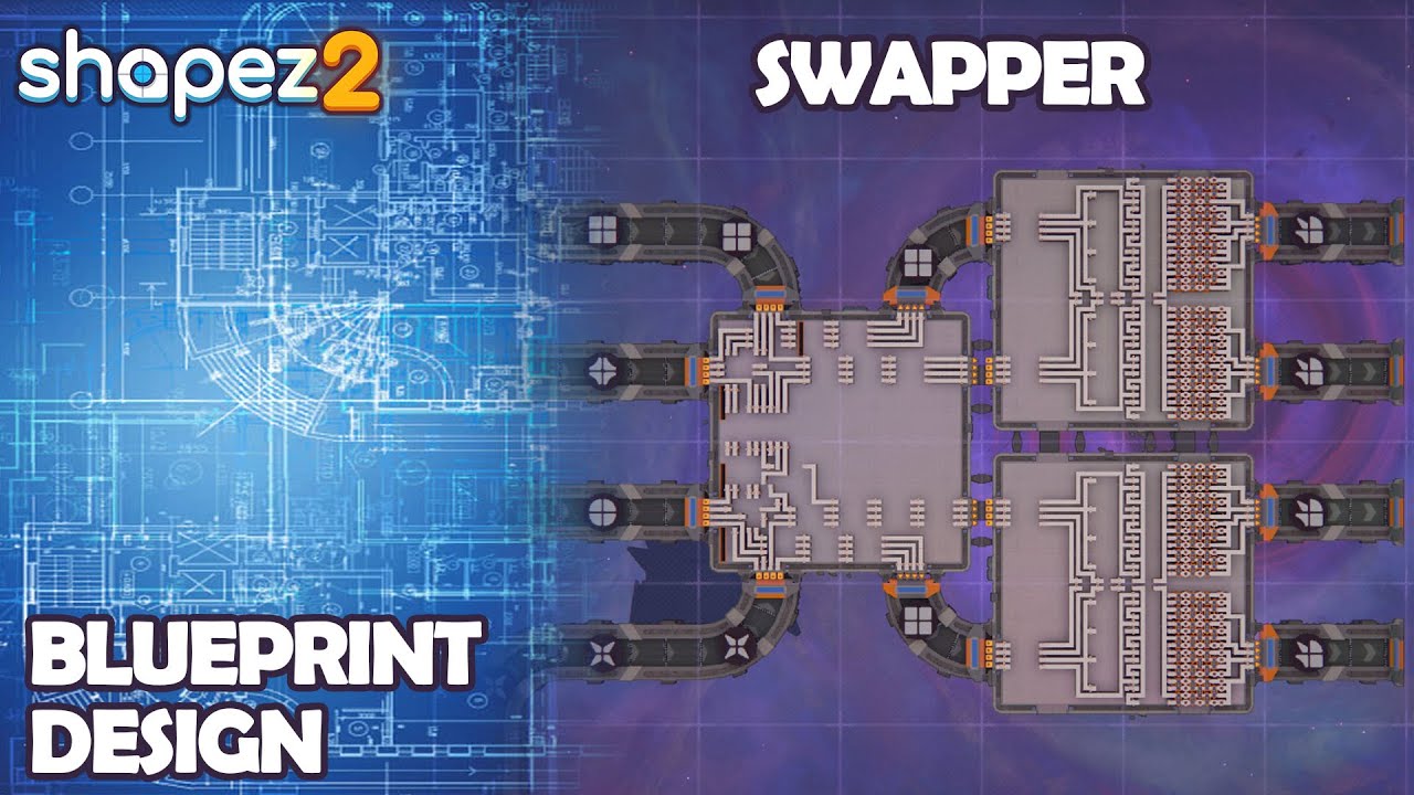 Shapez 2 Blueprint - 4 in 4 out rearranging swapper - YouTube