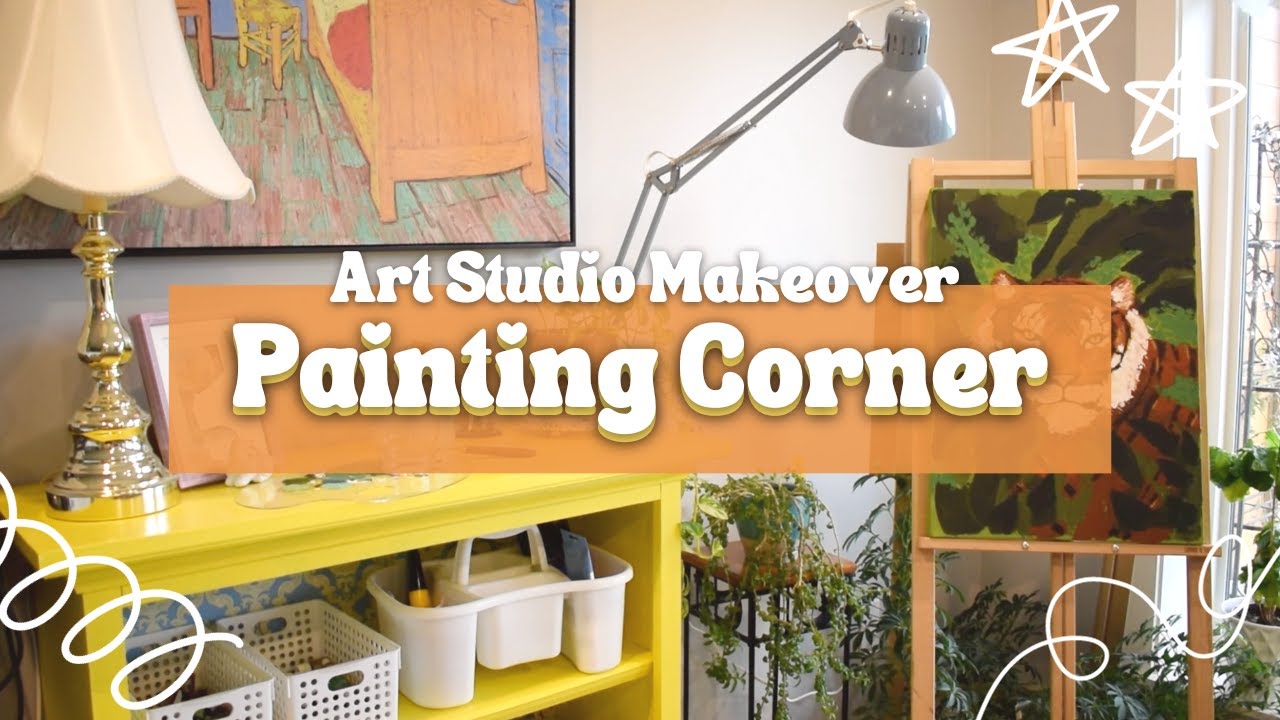 Setting up my painting corner! 🎨 Art Studio Makeover~ - YouTube
