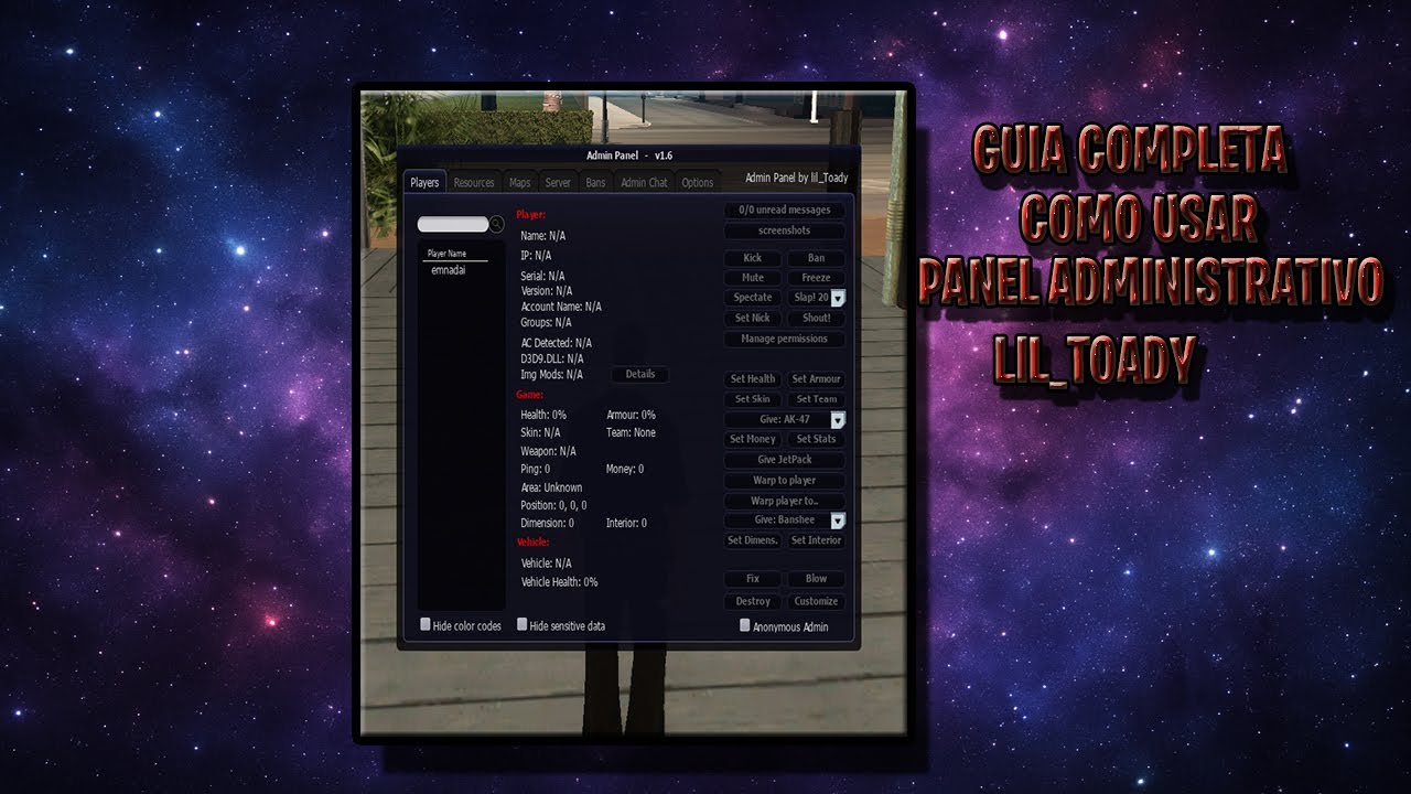 GUIA DEFINITIVA COMO UTILIZAR PANEL ADMINISTRADOR DE LIL TOADY DE MTASA ...