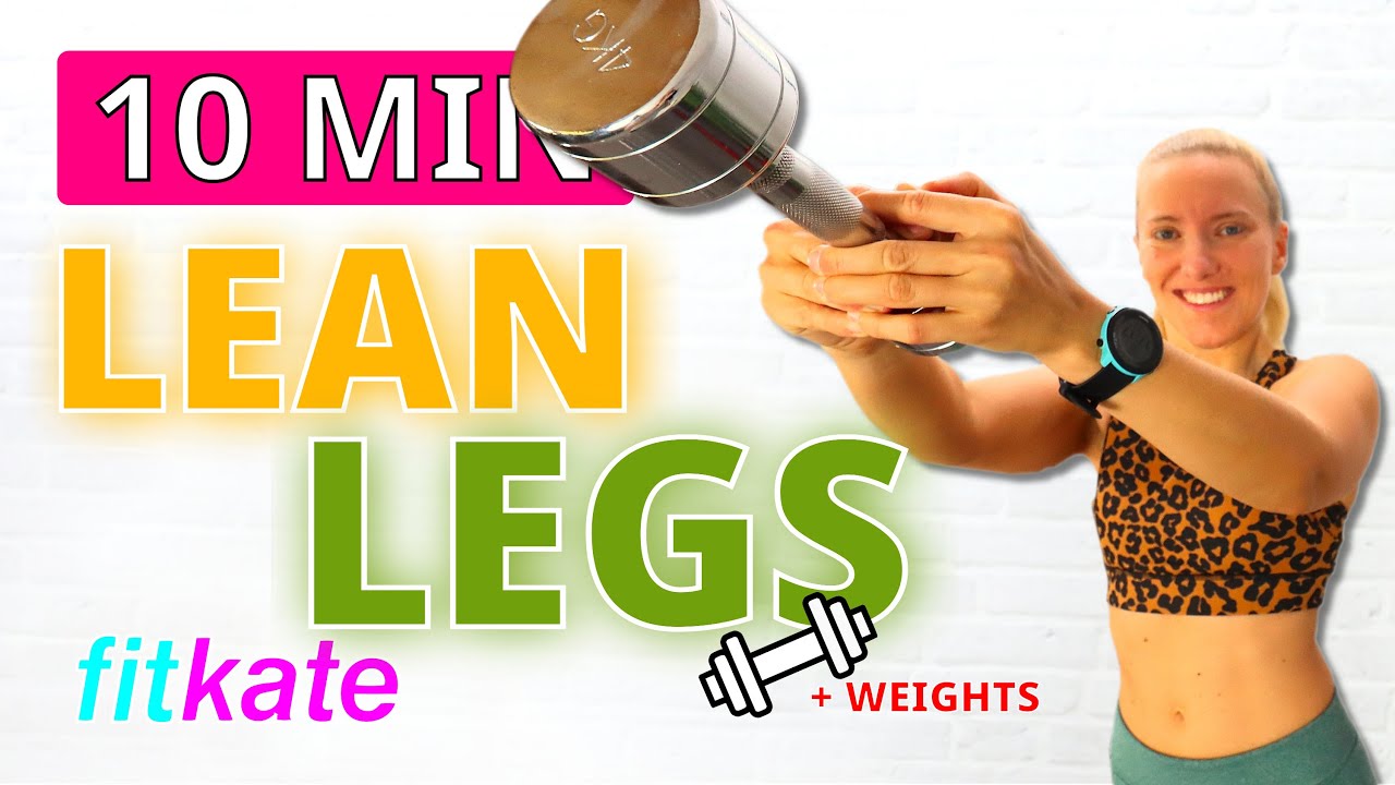 10 Min LEAN LEGS with Weights - 🔥 Lower Body Workout with Dumbbells ...