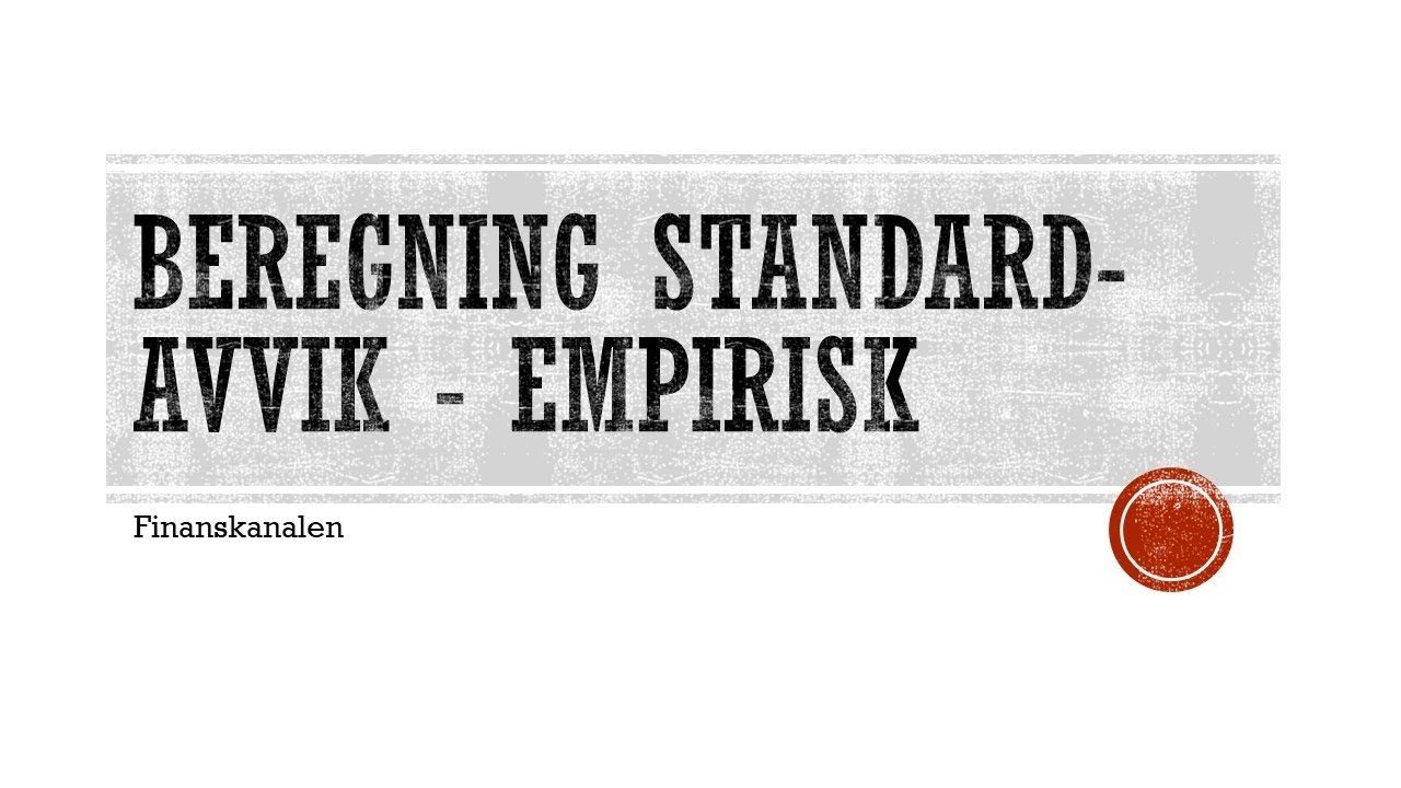 Beregning av empirisk standardavvik - YouTube
