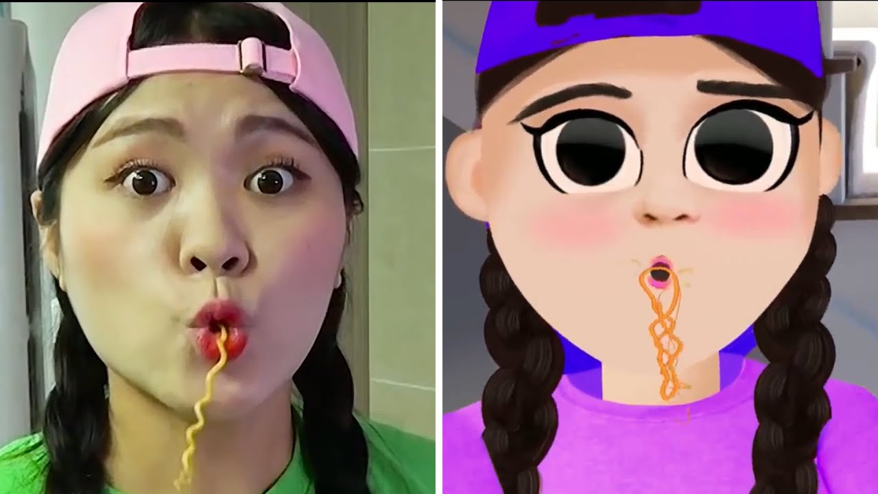 COMPARE - 불닭볶음면 먹방 Mukbang Fire Spicy Noodle DONA 도나 VS DONA 도나 ...