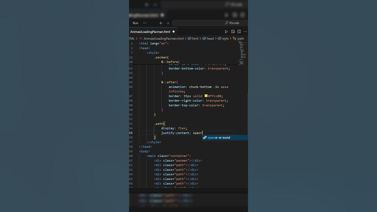 Loading Pacman Html Css Jagocoding Coding Html Css Technology Animation Vscode