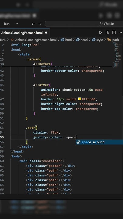 Loading Pacman Html Css Jagocoding Coding Html Css Technology Animation Vscode