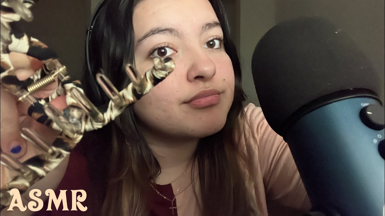 Asmr clipping back your hair 💫 - YouTube