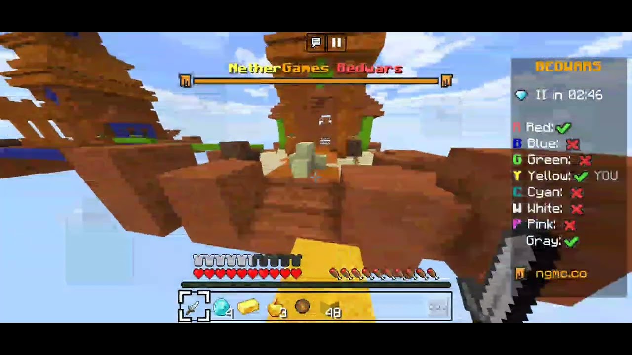 Minecraft bedwars gameplay nethergames - YouTube