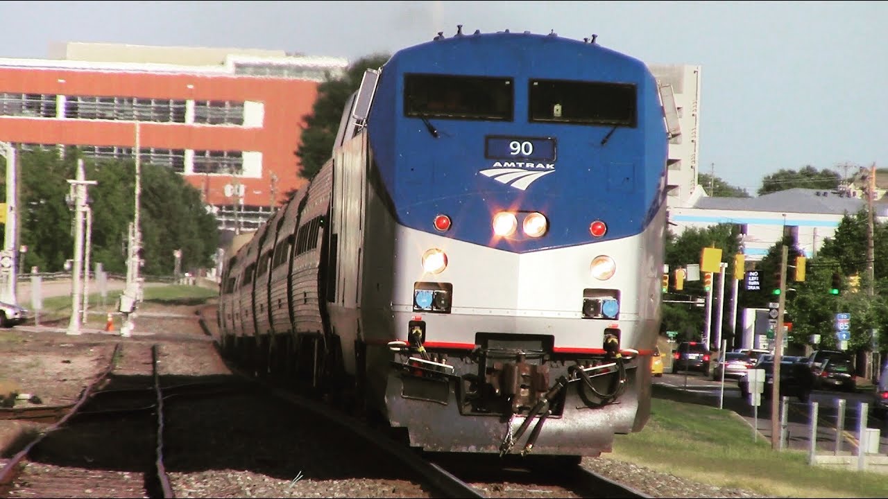 Horn Happy. Amtrak Carolinian Train 79 Arriving and Departing Durham ...
