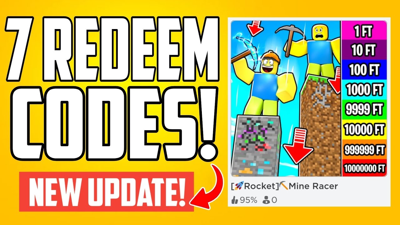 Mine Racer CODES 2024 - EVERY WORKING CODES | ALL ROBLOX CODES [ROCKET] - YouTube