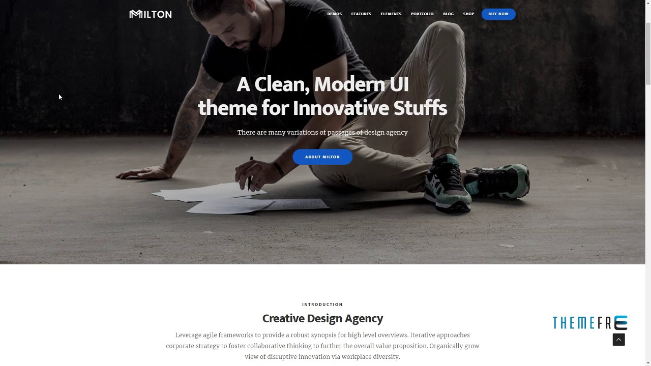 Milton Multipurpose Creative WordPress Theme Garfield Neil - YouTube