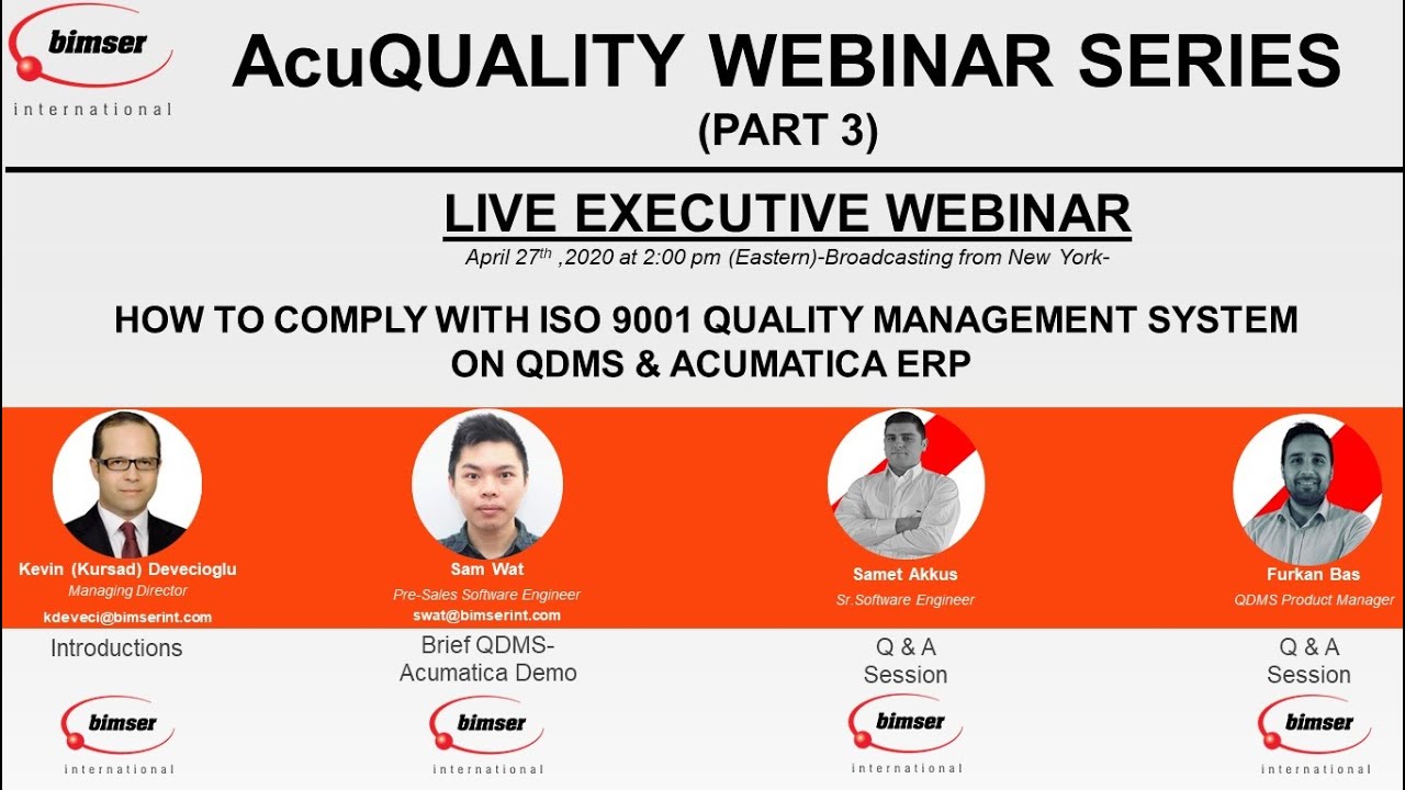 AcuQuality Webinar Series (PART 3): How to comply with ISO 9001 ...