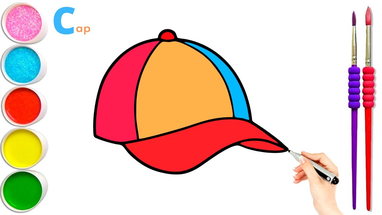 How to Draw Cap🧢 | Cap Drawing for Kids | Step by Step Easy | Cap Art ...