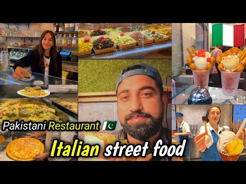 Italian street food tour🇮🇹||Pakistani Restaurant in Italy😋|Shop opening ...