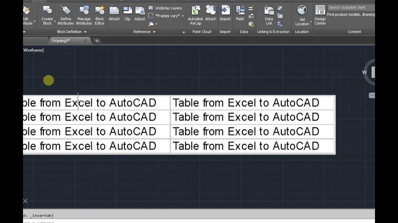 Table from Excel to AutoCAD - YouTube