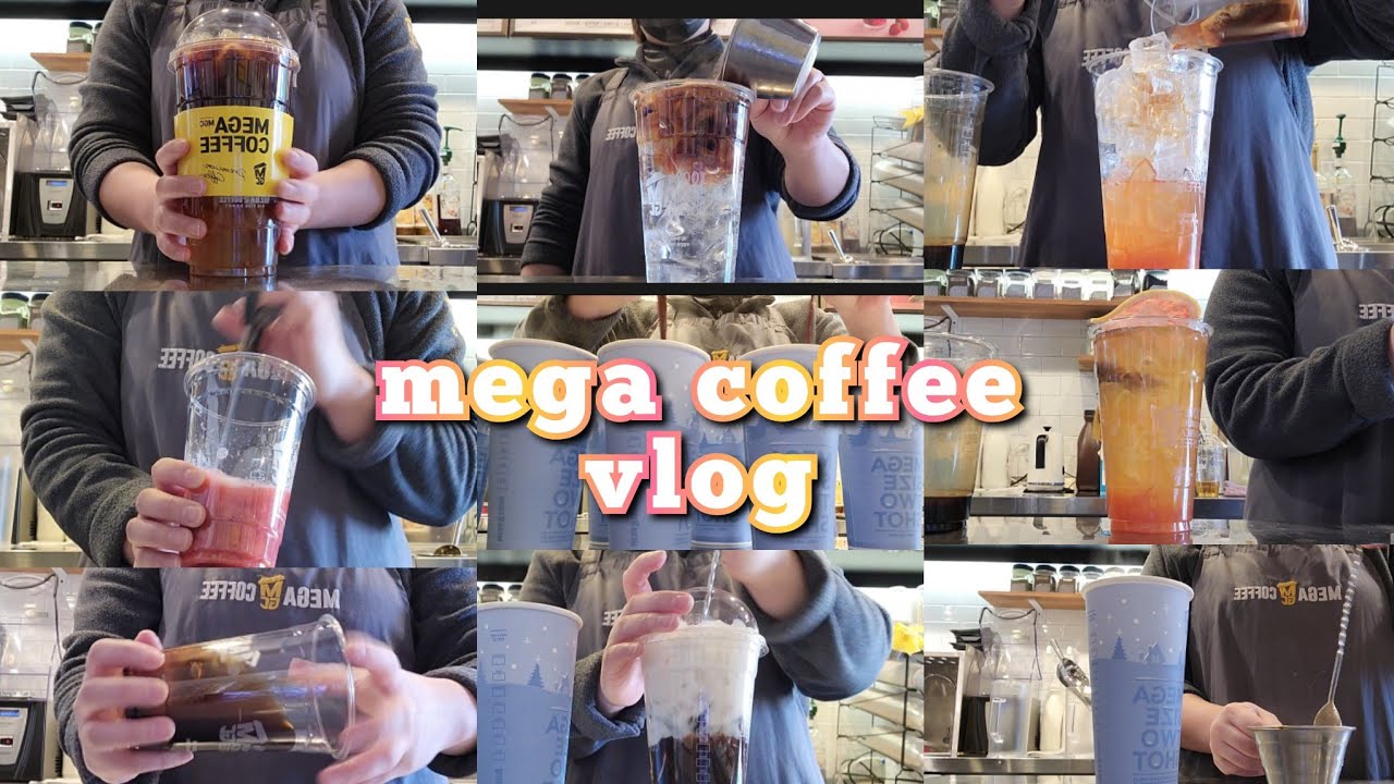20221월 메가커피 Vlog 3년차 알바생 ⏯한국인이 좋아하는 속도로 보는 메가커피 음료 만드는 영상카페 브이로그알바