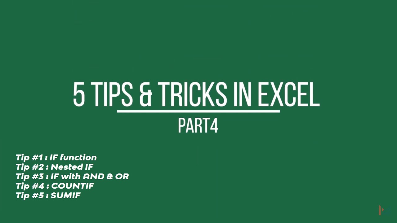 5 Simple Tips And Tricks In Ms Excel Part 4 If Nestedif If With