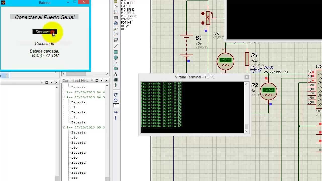 Conexión serial entre Matlab y Proteus - YouTube