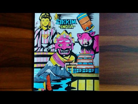 Sikkim India draw with sketch pen 🎨 doddle art|Gaurav Kumar Artlife ...