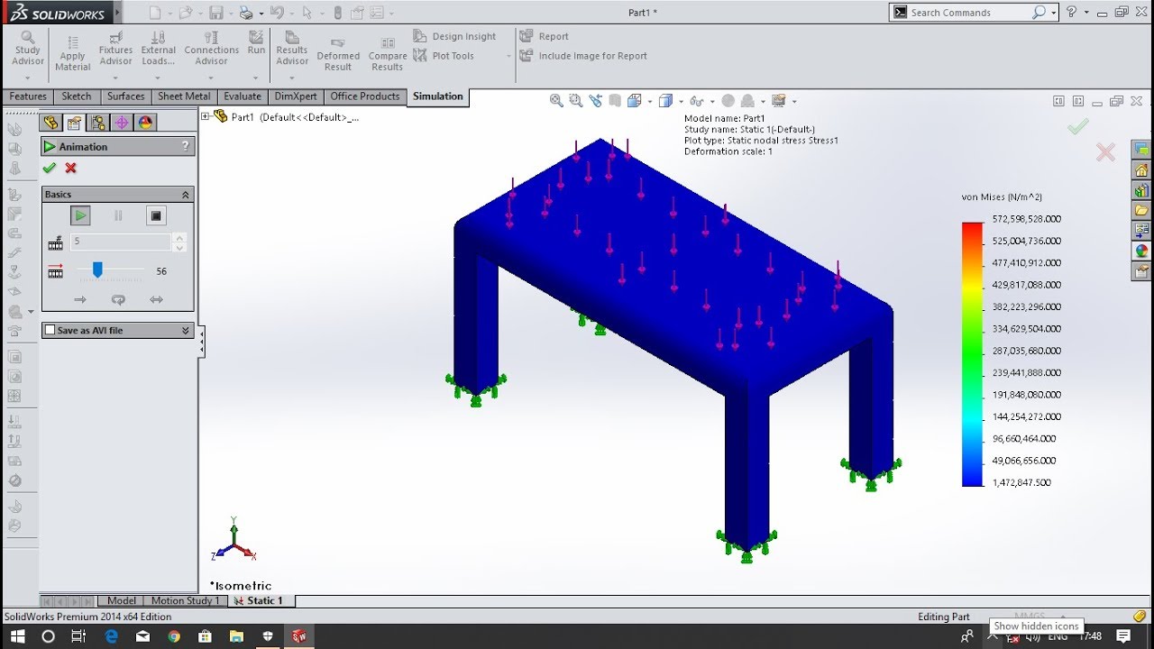 Solid Works analysis with Motion & Simulation - YouTube