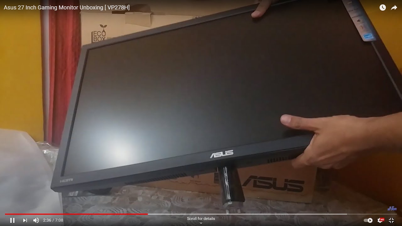 Asus 27 Inch Gaming Monitor Unboxing [ VP278H] - YouTube