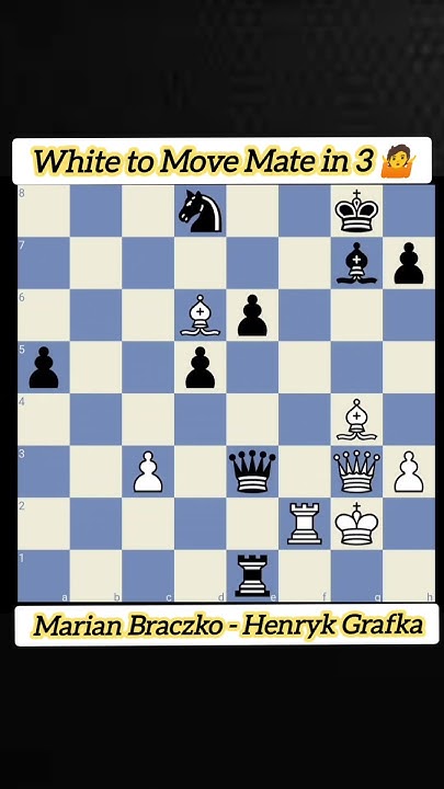 White to Move Mate in 3 🤷 | Marian Braczko - Henryk Grafka #carlsen #chess #شطرنج #puzzle # ...
