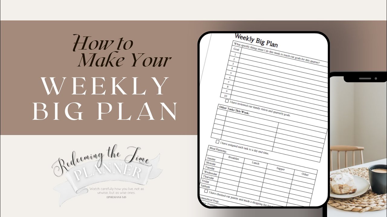 How to Make Your Weekly Big Plan - YouTube