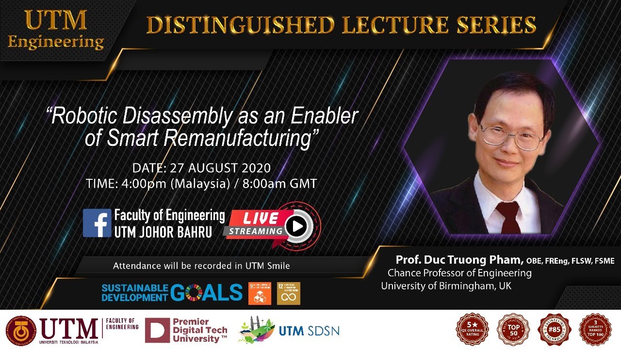 Distinguished Lecture Series #41 - Prof. Duc Truong Pham, OBE - YouTube