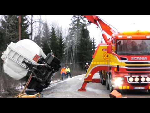 Scania Boniface Rotator Truck- Heavy Recovery Tank Trailer - Sweden 4K ...