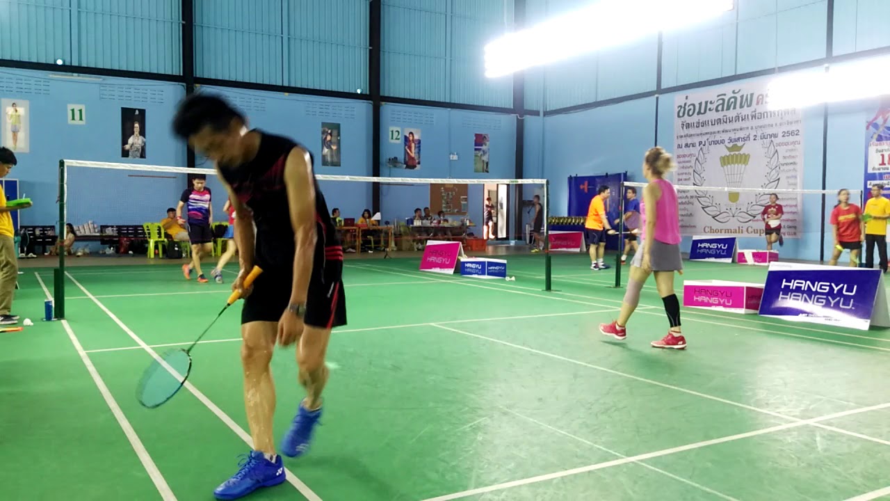 แข่งแบด-พร้อมตบ PJ Court 21/4/62 ปั๊บ-ฝ้าย - YouTube