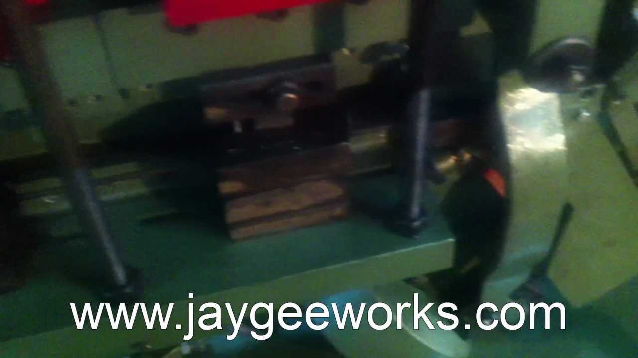 Jay Gee Works - Paint roller handle machine with threading - YouTube