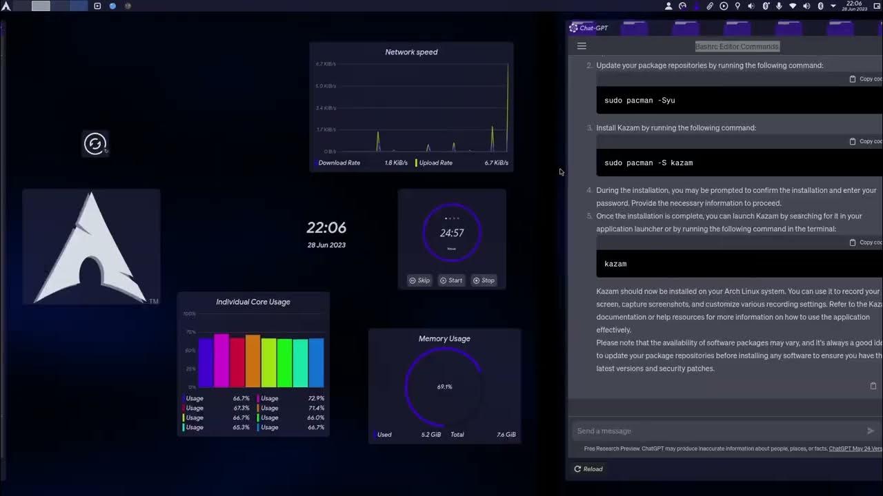 Beautiful Arch Linux with KDE Plasma desktop enviroment with best customization - YouTube