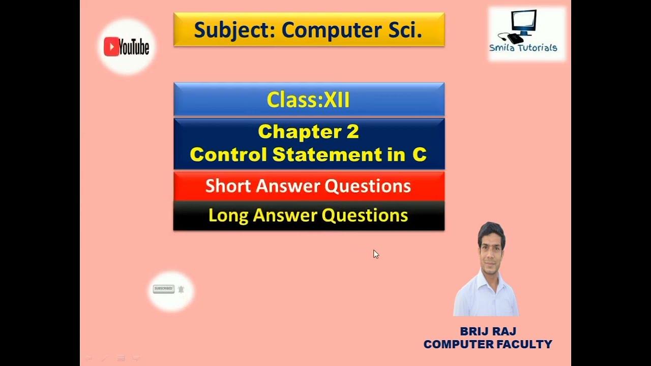 Class:XII Ch:2 Control Statements in C Language(Short & Long Ans ...