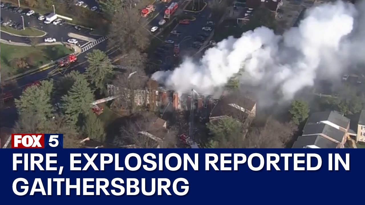 Chopper flies over fire, explosion reported in Gaithersburg - YouTube