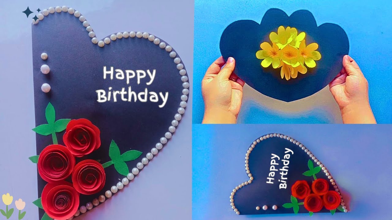 Pop-Up Card Flower -Birthday Cards- Tutorial - Pop up card heart for ...