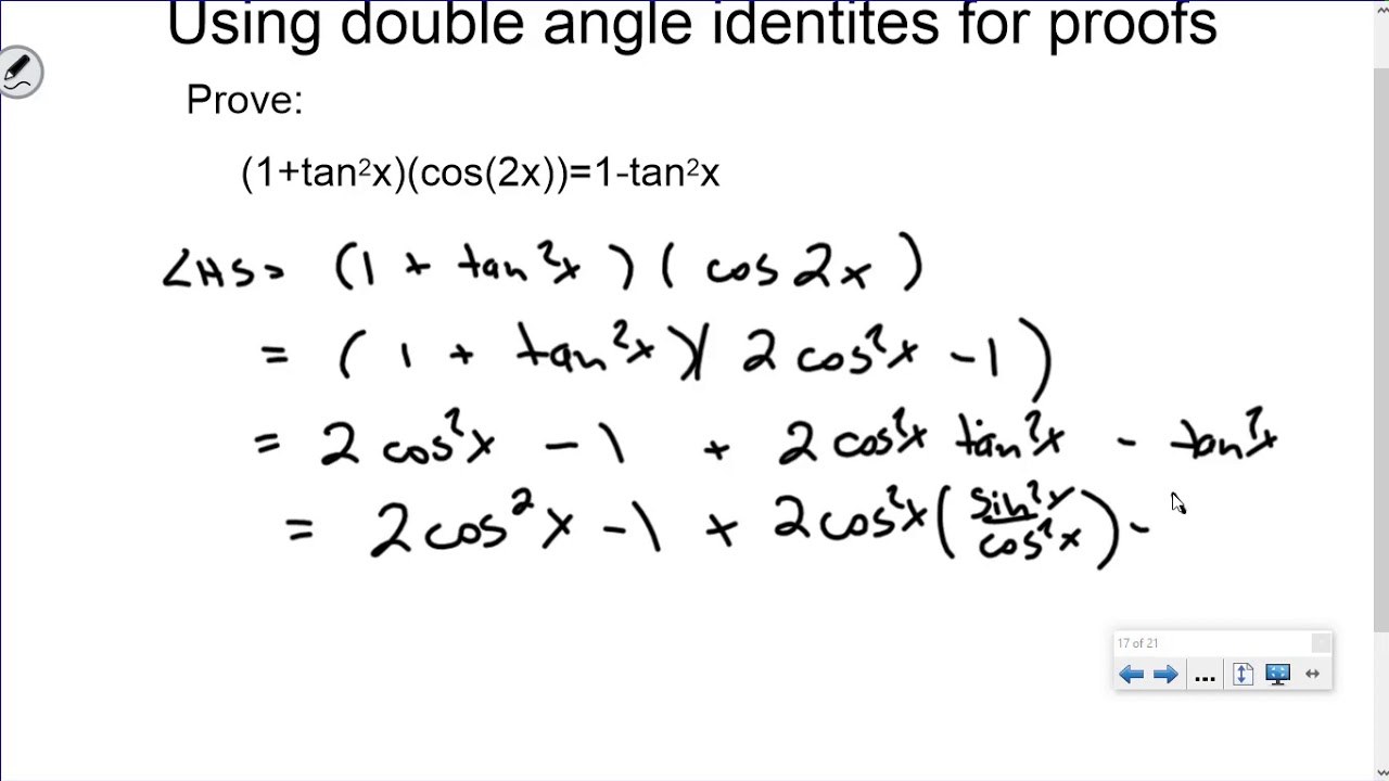 March 12, 2020 - Double angle Proofs - YouTube