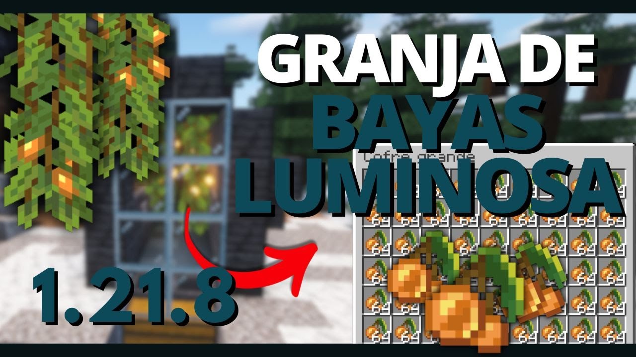 Cómo hacer una granja de bayas luminosas automática en Minecraft 1.21.8 ...