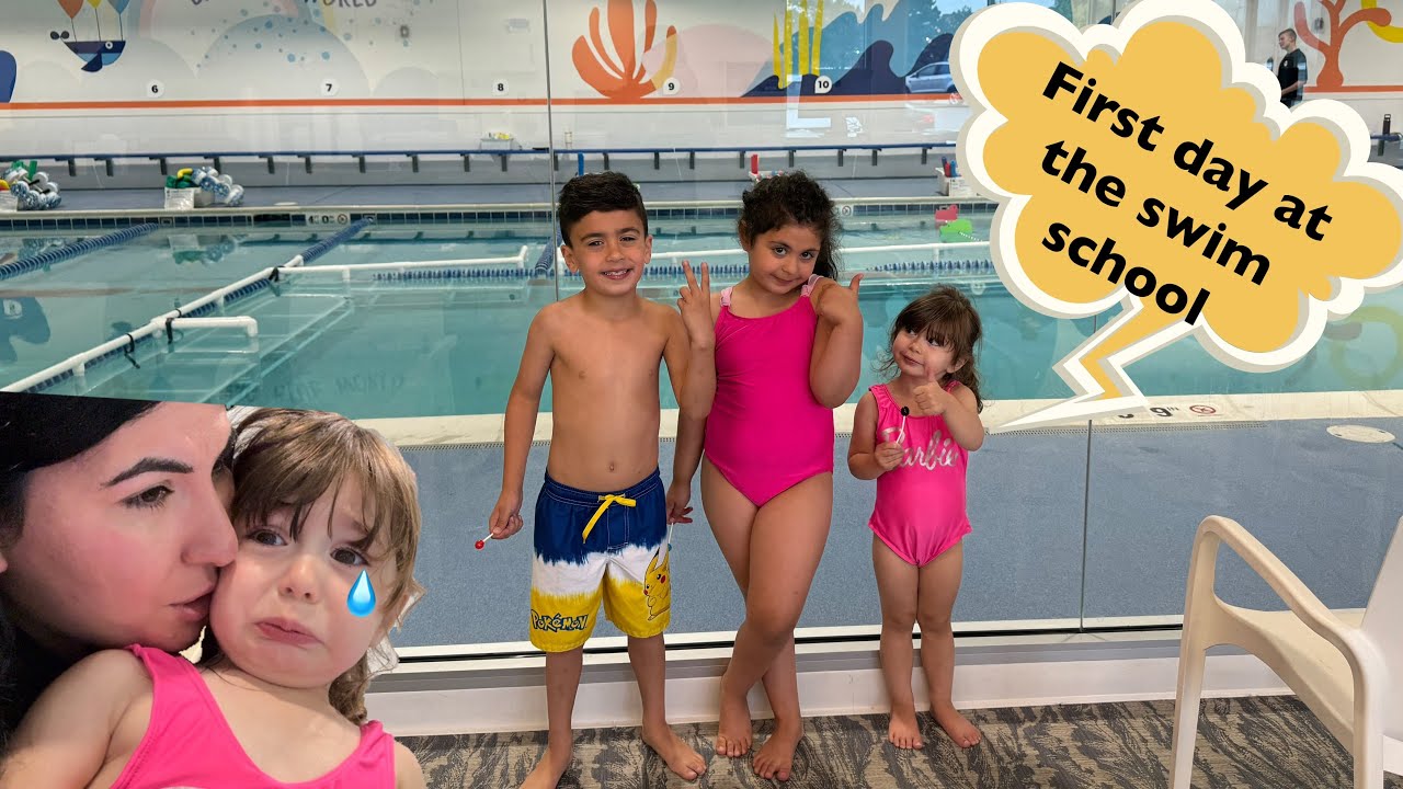 First day at the swimming class the kids had so much fun - YouTube