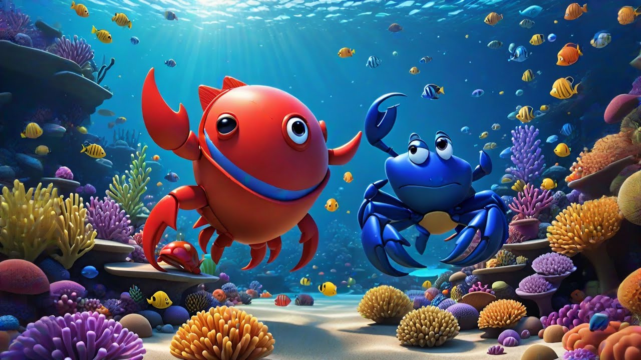 Seven Little Crabs Snap Snap Snap | Ocean Counting Song for Kids | Fun ...