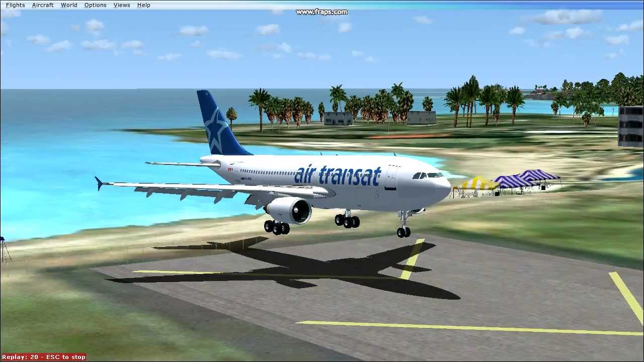 FSX Air Transat Airbus A310 Landing at Princess Juliana Airport, Saint ...