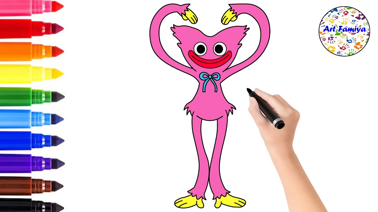 How to Draw Kissy Missy from Poppy Playtime | Art Famiya | Drawing Step ...