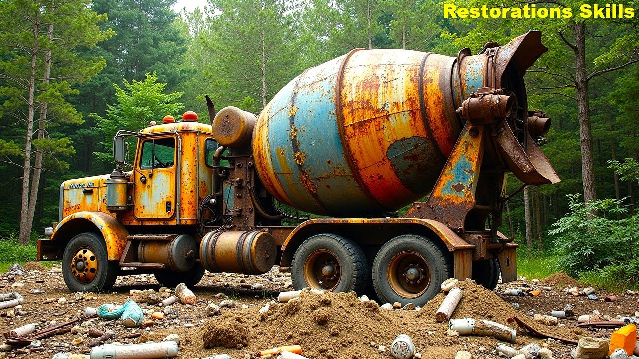 Old Concrete Mixer Restoration | Concrete Mixer Engine Restoration ...